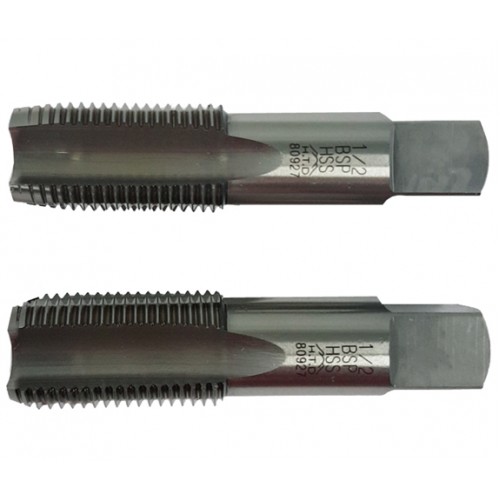 HTD "BSP" HSS BRITISH STANDARD PIPE TAPS (SKH), 2-PC SET